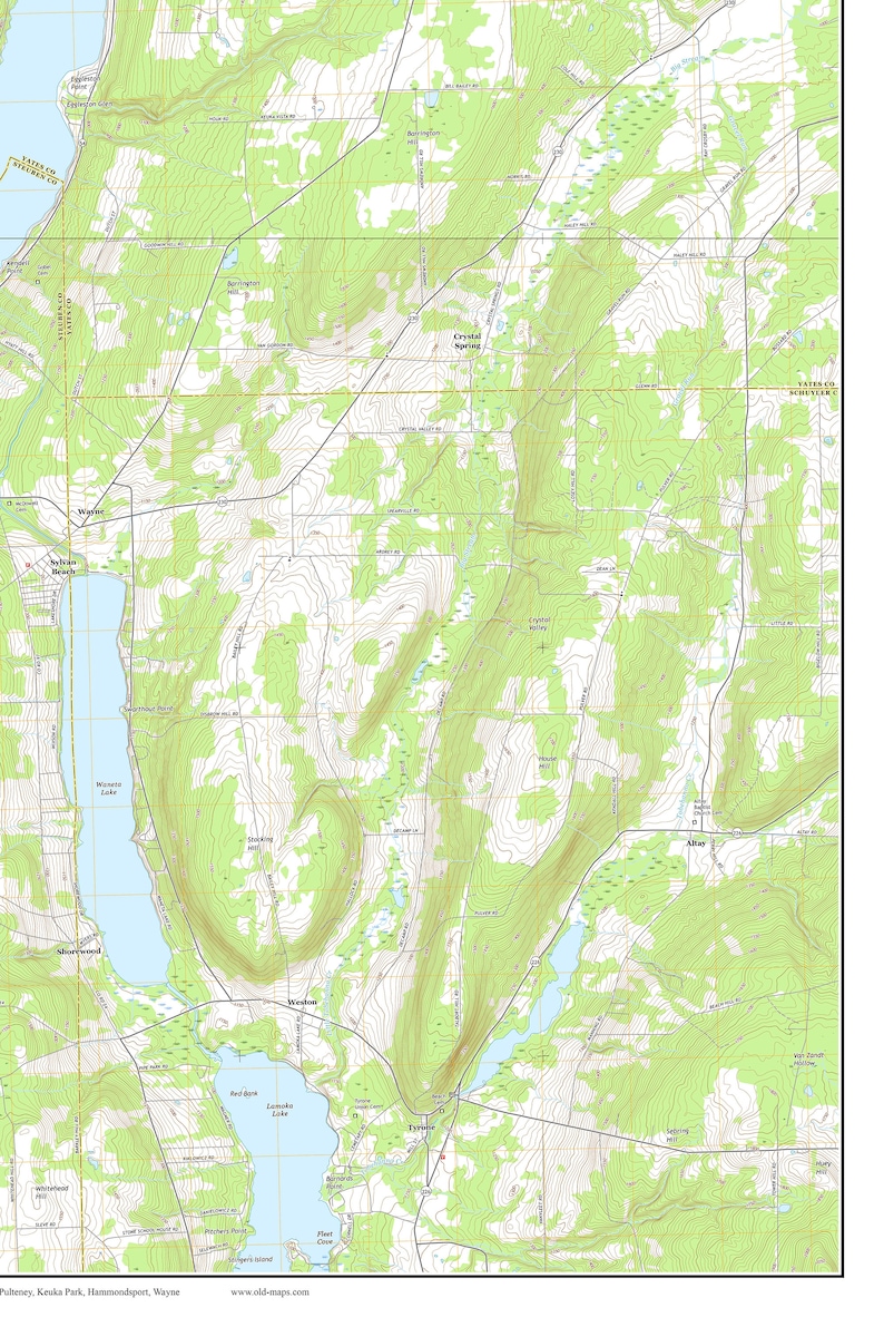 Keuka Lake 2016 USGS Topographic Map Custom Composite - Etsy