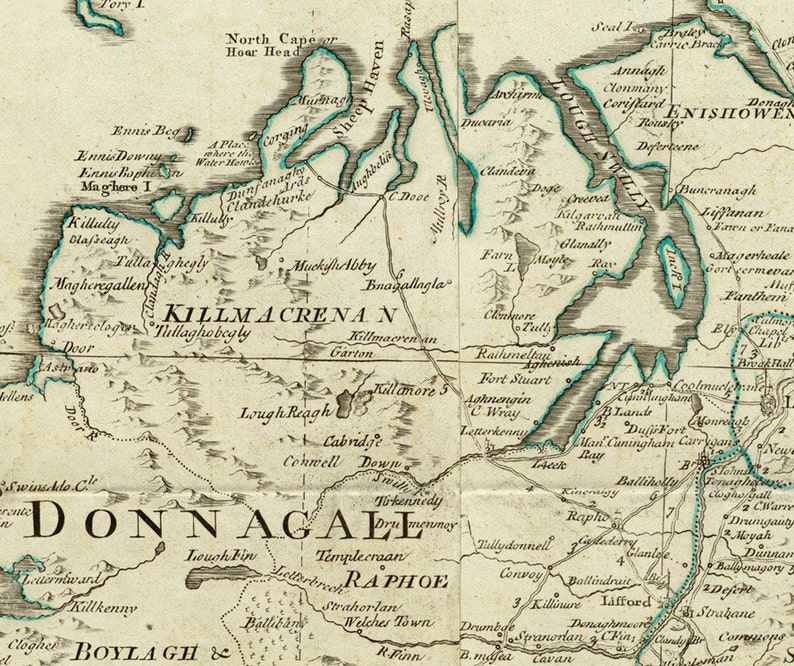 Ulster Province Ireland From 1790 Roque Map Clan Names - Etsy