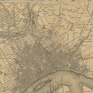 Philadelphia County PA 1843 Old Wall Map - Homeowner Names - Reprint ...
