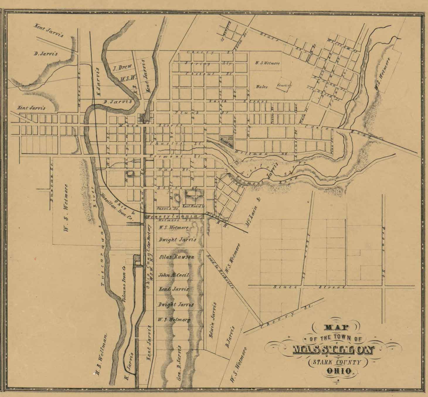 Stark County Ohio 1850 Old Wall Map Reprint With Homeowner | Etsy
