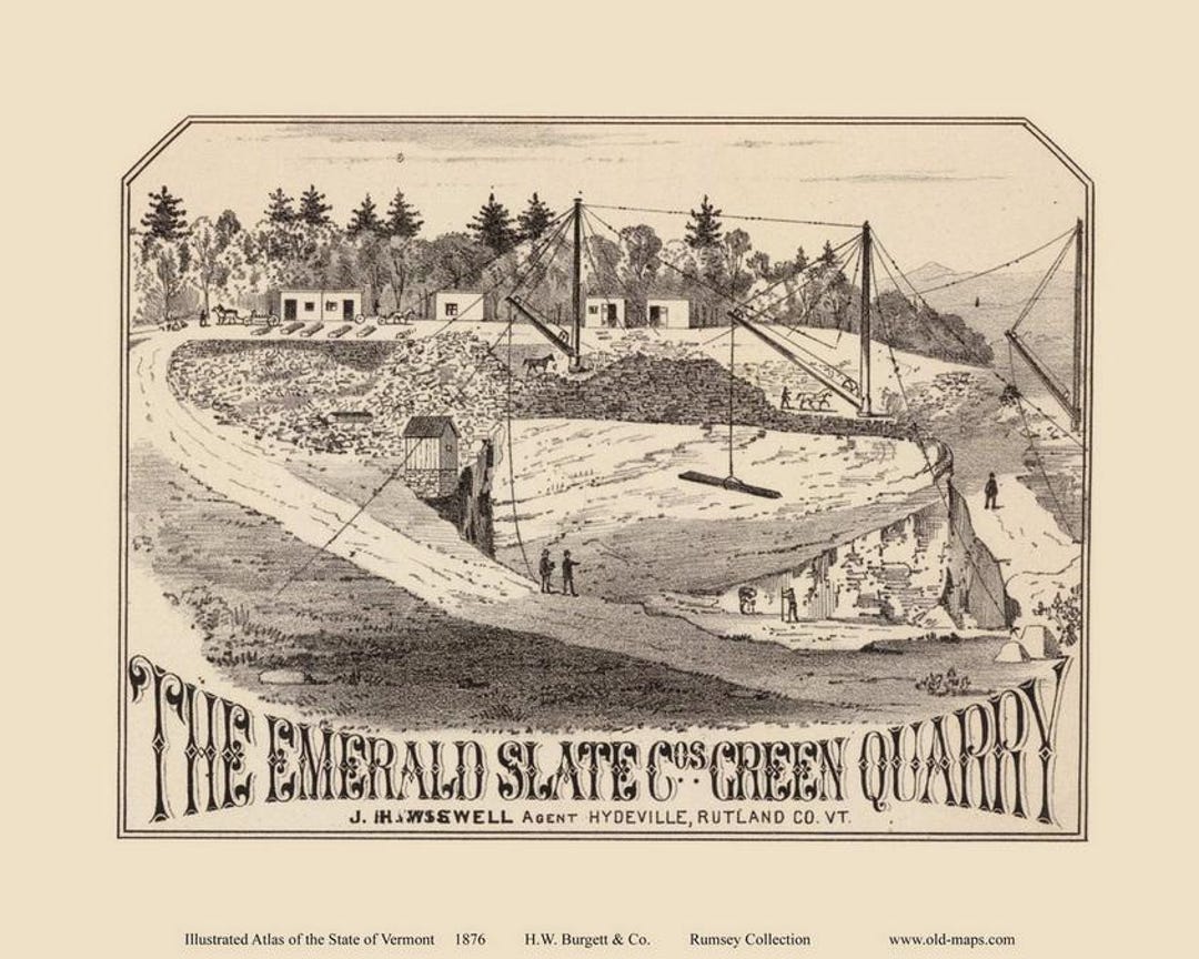 Emerald Slate Quarry 1876 Hydeville Castleton Vermont 031b Vt State ...