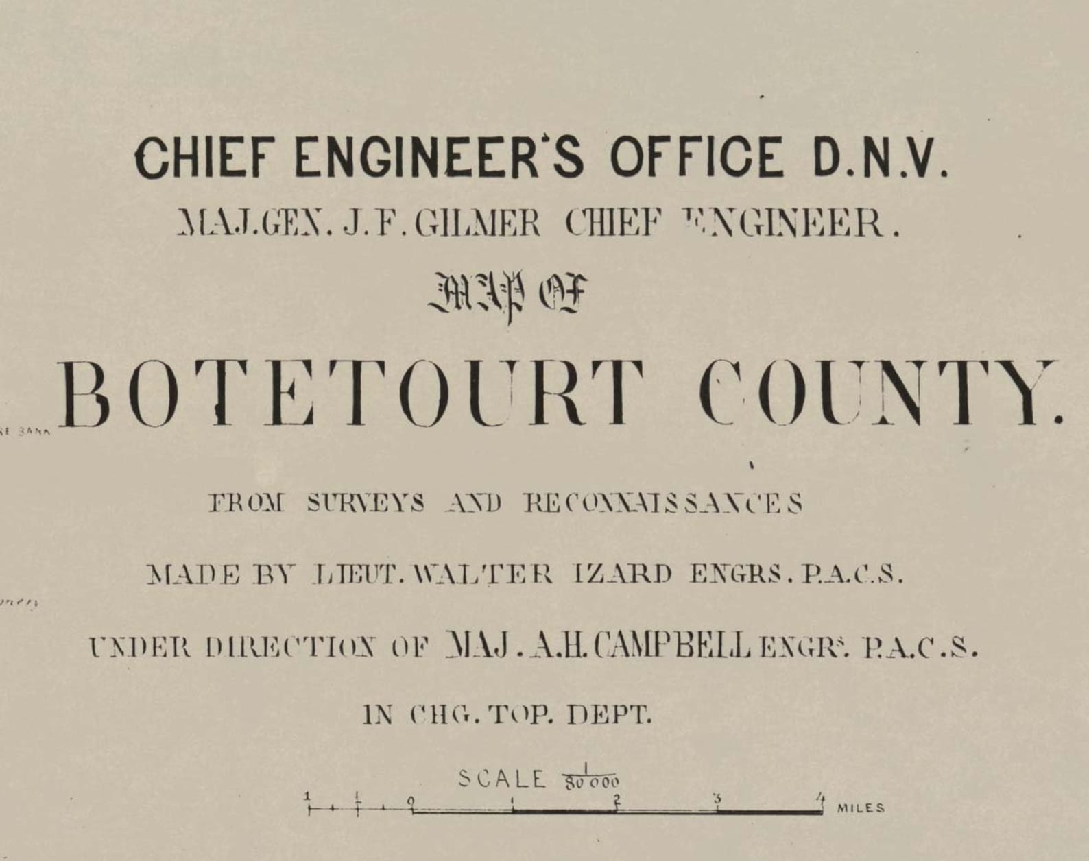 Botetourt County Virginia 1864 - Old Wall Map With Homeowner Names ...