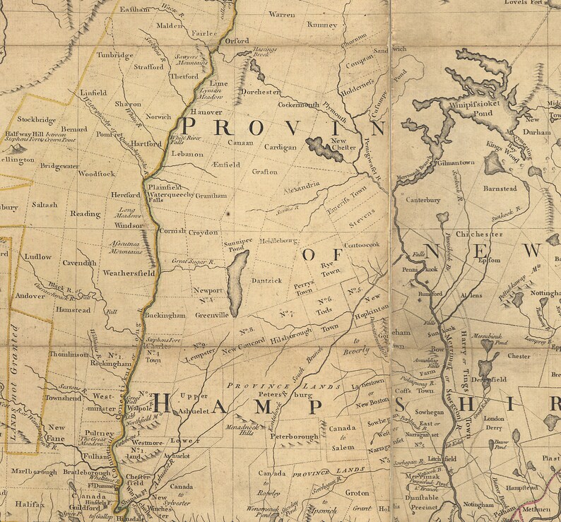 New England ca 1768 Old Map Reprint Old Town Names - Etsy Italia
