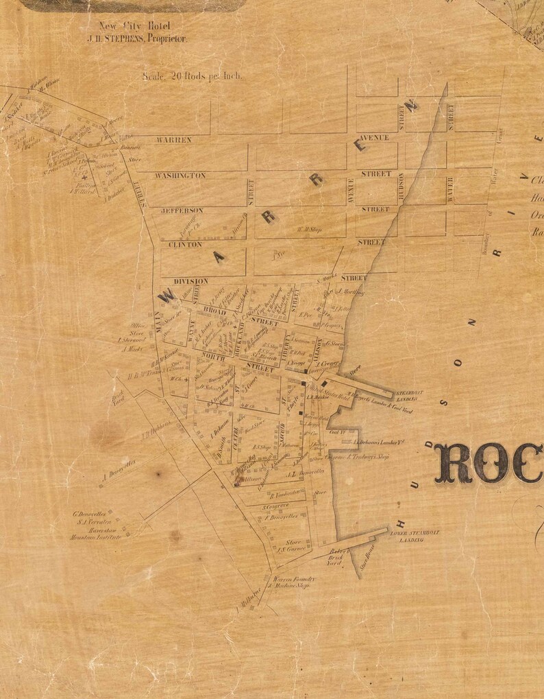 Rockland County New York 1854 - Old Wall Map Reprint With Homeowner ...