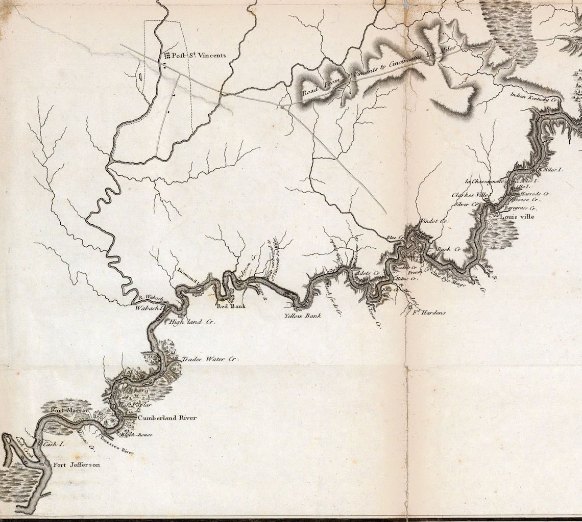 Ohio 1795 Course of the Ohio River Map by Tardieu State - Etsy