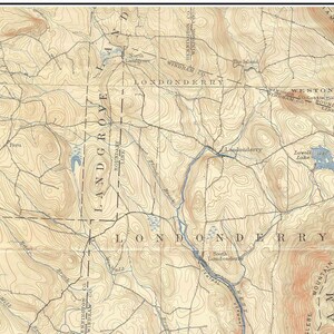 Manchester and the Mountains Vermont Old USGS Map 1900 Stratton Winhall ...