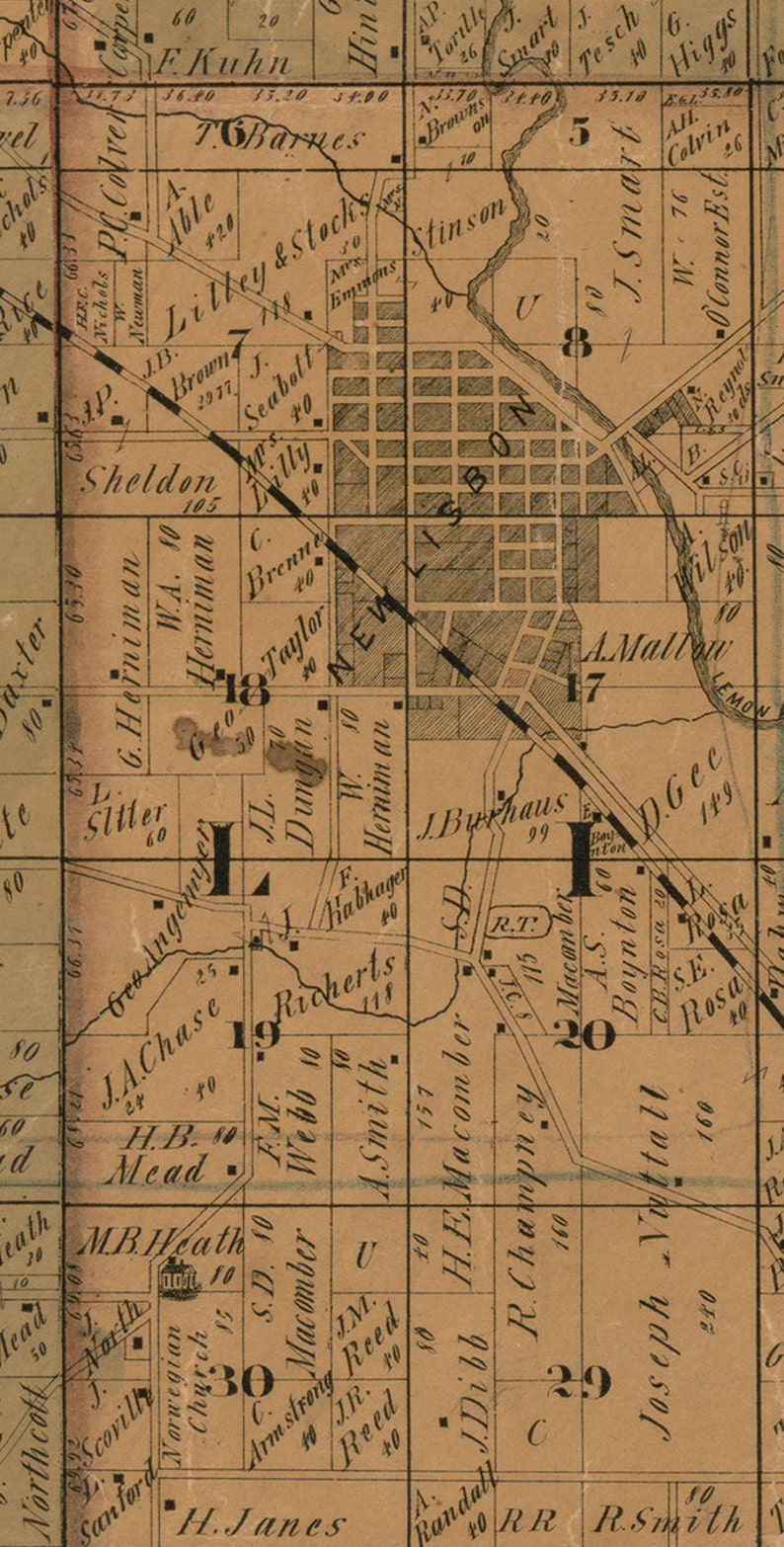 Juneau County Wisconsin 1876 Old Wall Map Reprint With - Etsy