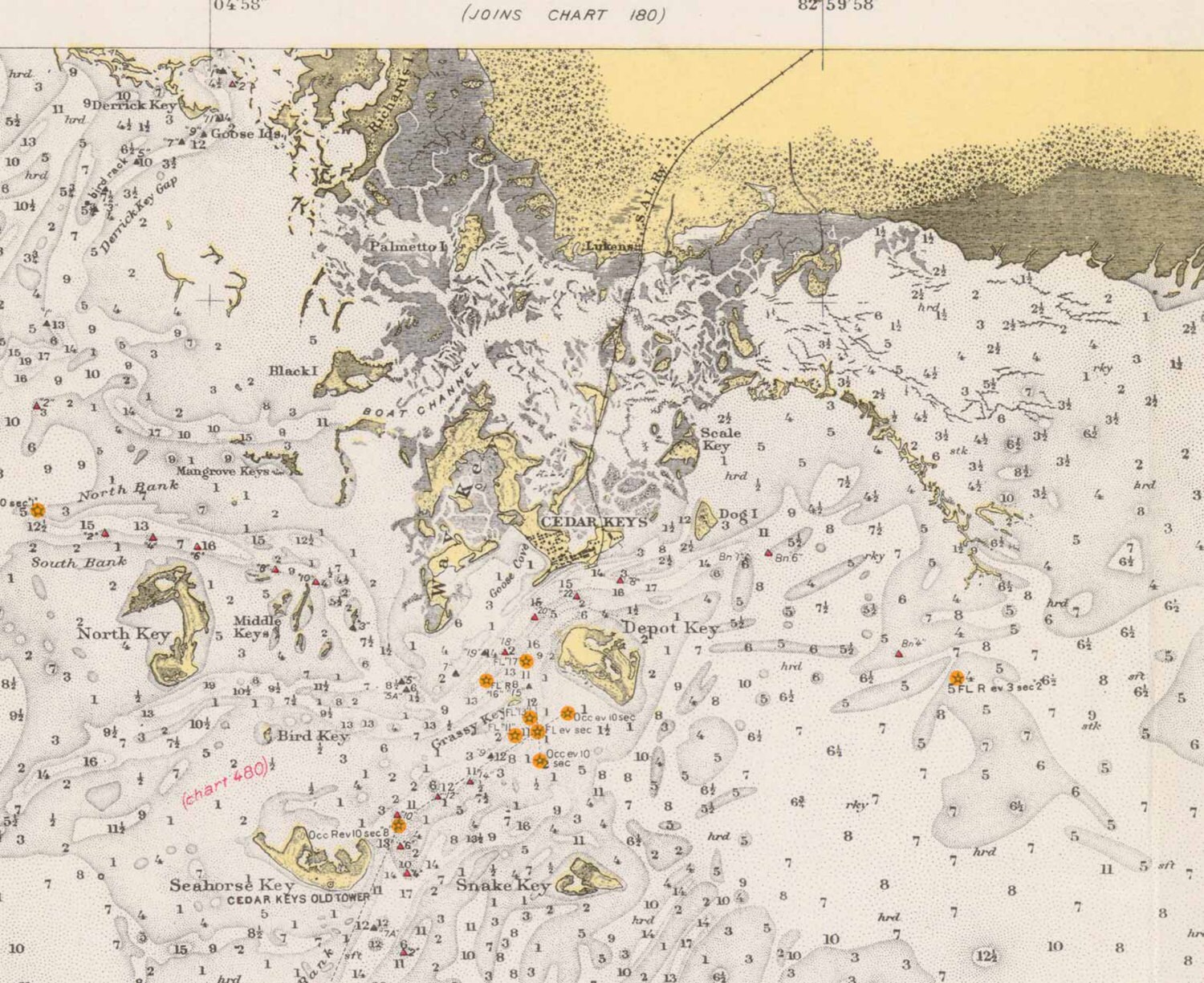 Wall Creek to Cedar Keys 1940 Nautical Map Reprint Florida - Etsy