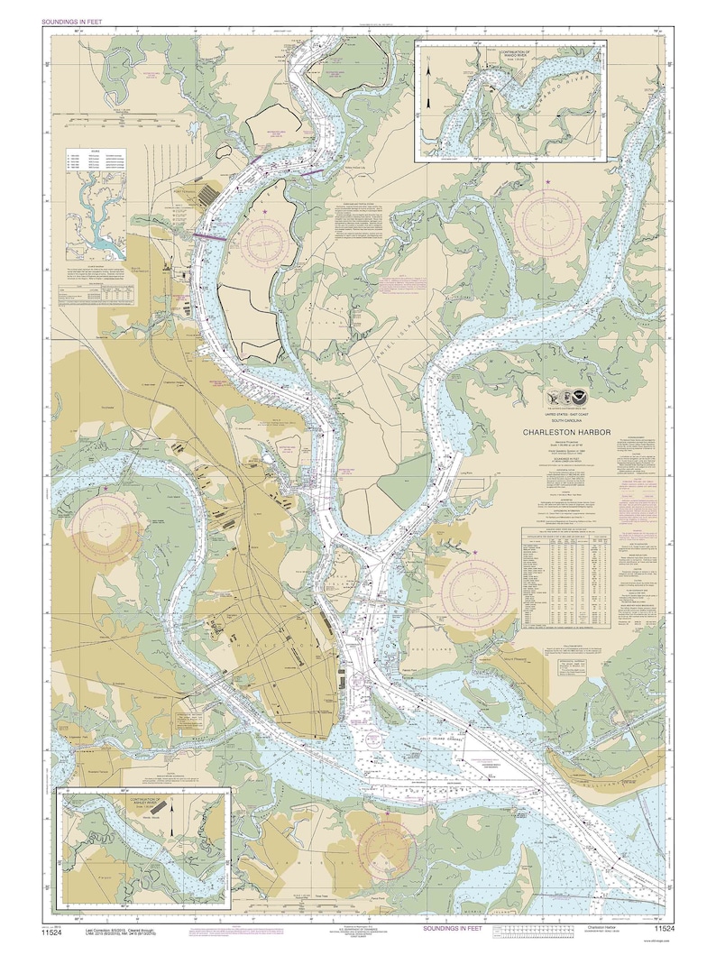 Charleston Harbor 2015 Old Map Nautical Chart - South Carolina -reprint ...