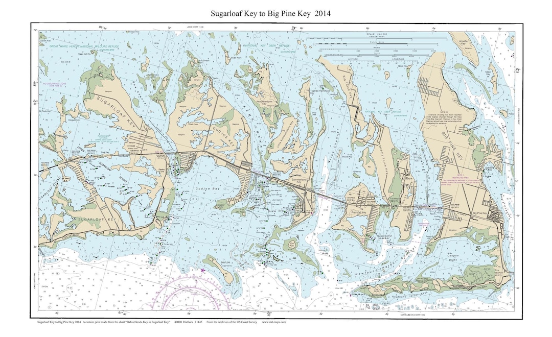Sugarloaf Key to Big Pine Key 2014 - Nautical Map Florida - Custom ...