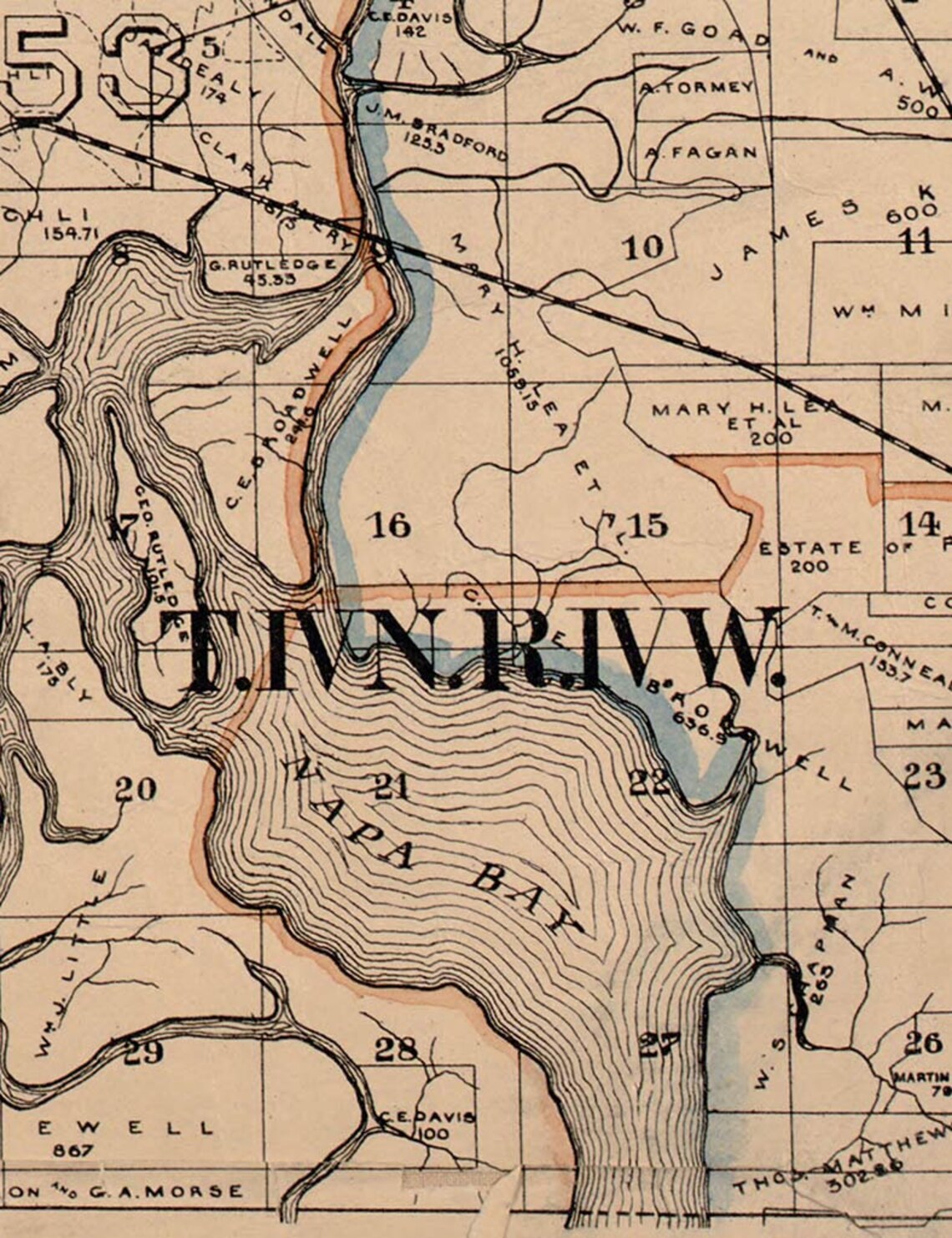 Napa County California 1895-2 - Old Wall Map Reprint With Landowner ...