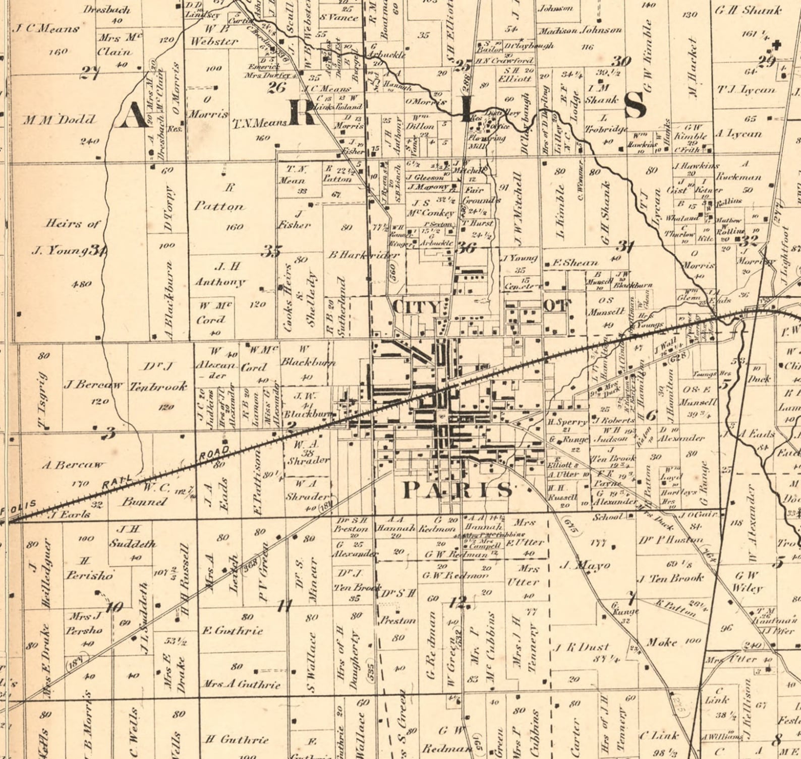 Edgar County Illinois 1870 Old Wall Map Reprint With - Etsy