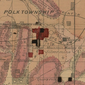 Madison County Missouri 1882 - Old Wall Map With Old Placenames Names ...