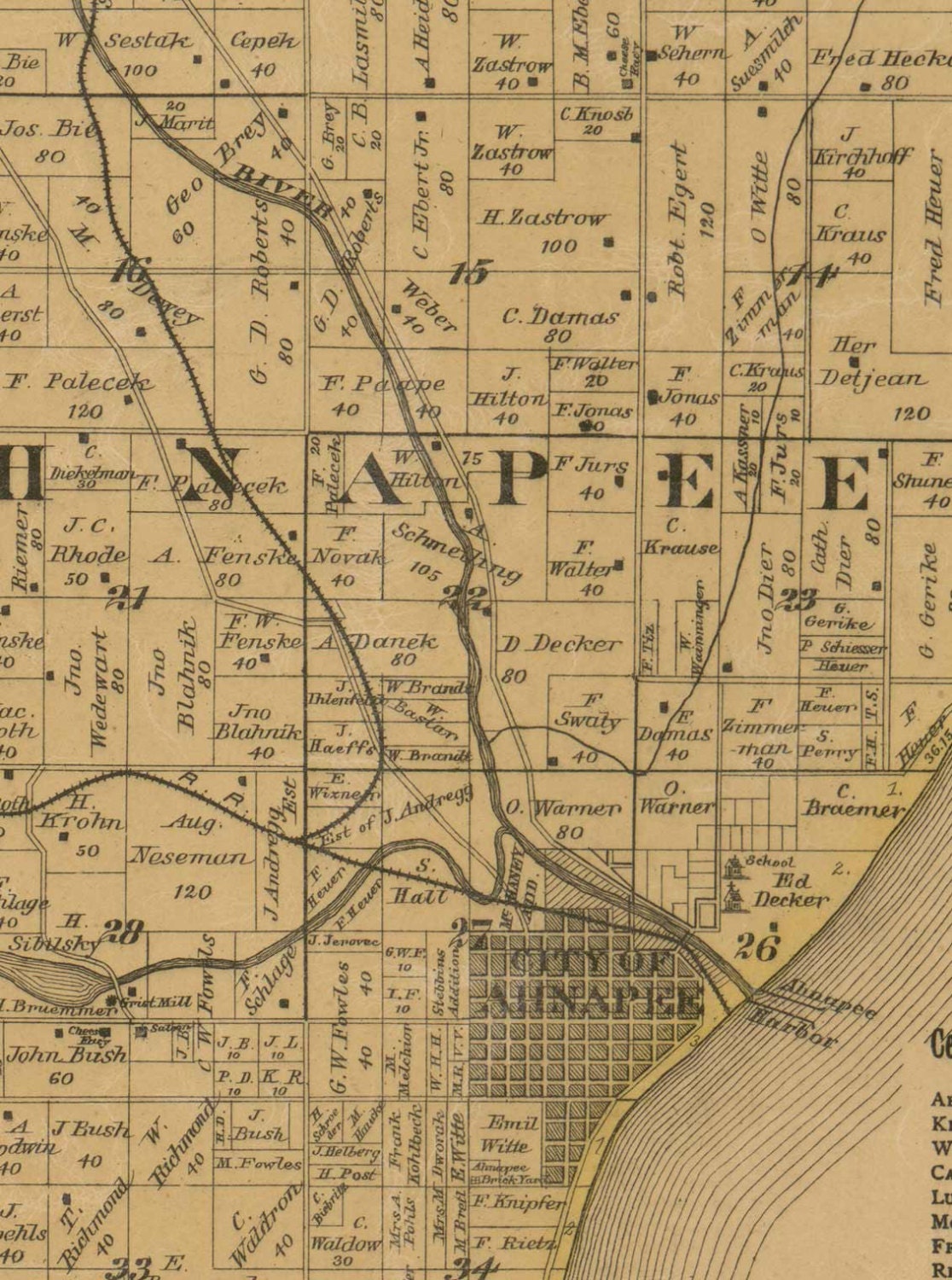 Kewaunee County Wisconsin 1895 Old Wall Map Reprint With - Etsy
