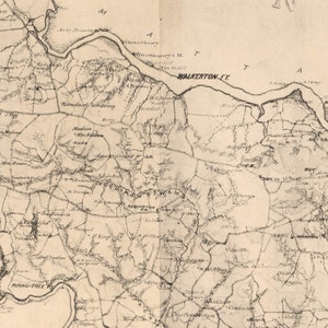 King William County Virginia 1865 Old Wall Map With Homeowners Names ...