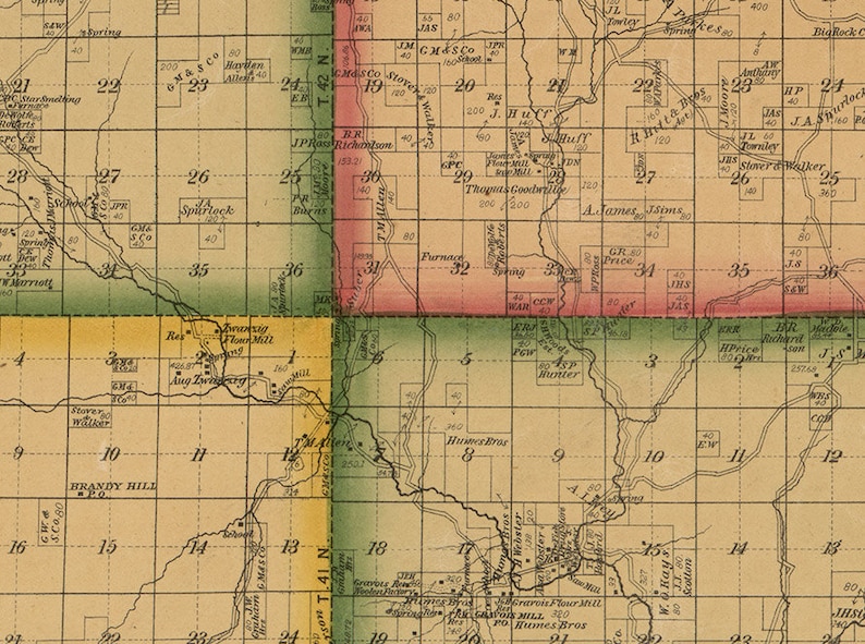 Morgan County Missouri 1880 Old Wall Map With Landowner & - Etsy