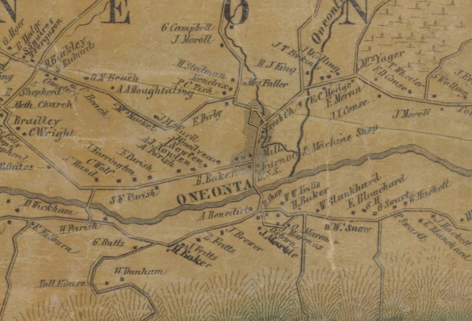 Otsego County New York 1856 - Old Wall Map Reprint With Homeowner Names ...