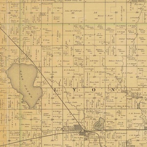 Hamilton County Iowa 1883 Old Wall Map With Landowner Names Farm Lines ...