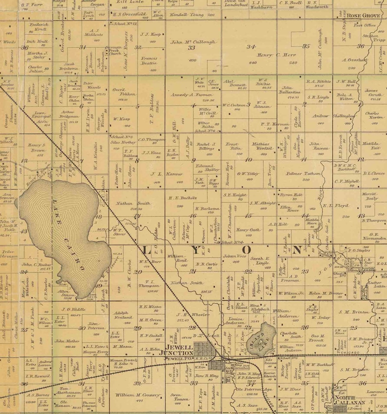 Hamilton County Iowa 1883 Old Wall Map With Landowner Names - Etsy