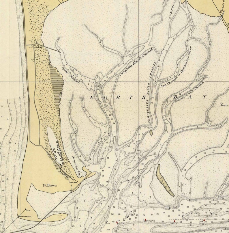 Grays Harbor 1928 Nautical Map Washington PC Harbors Reprint - Etsy