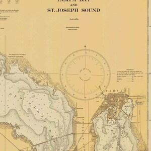 Tampa Bay to St Joseph Sound 1928 Nautical Map Tarpon Springs St ...