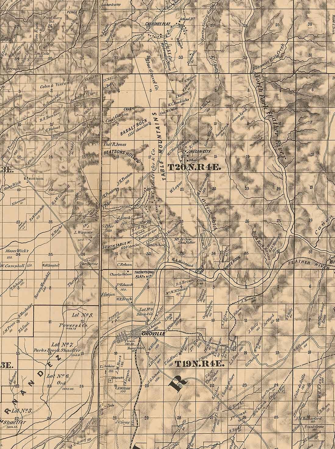 Butte County California 1877 Old Wall Map Reprint with | Etsy