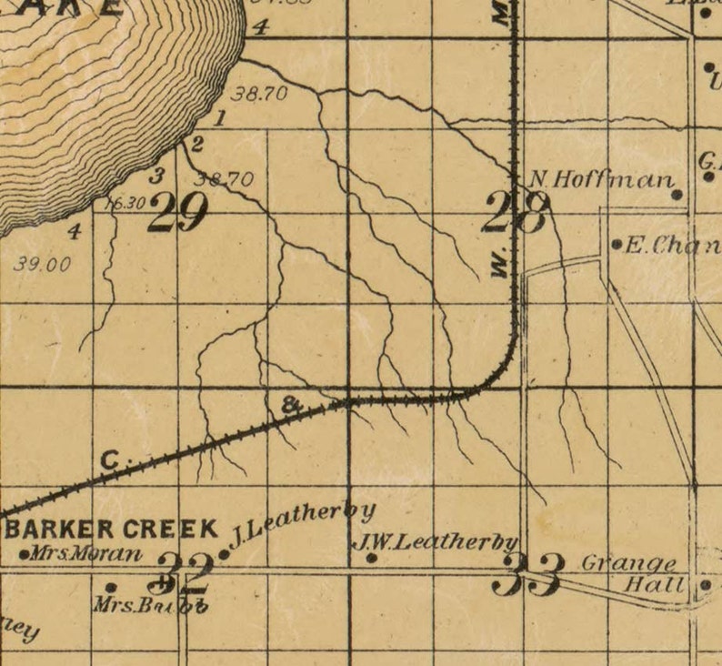 Kalkaska County Michigan 1898 - Wall Map Reprint With Homeowner Names ...