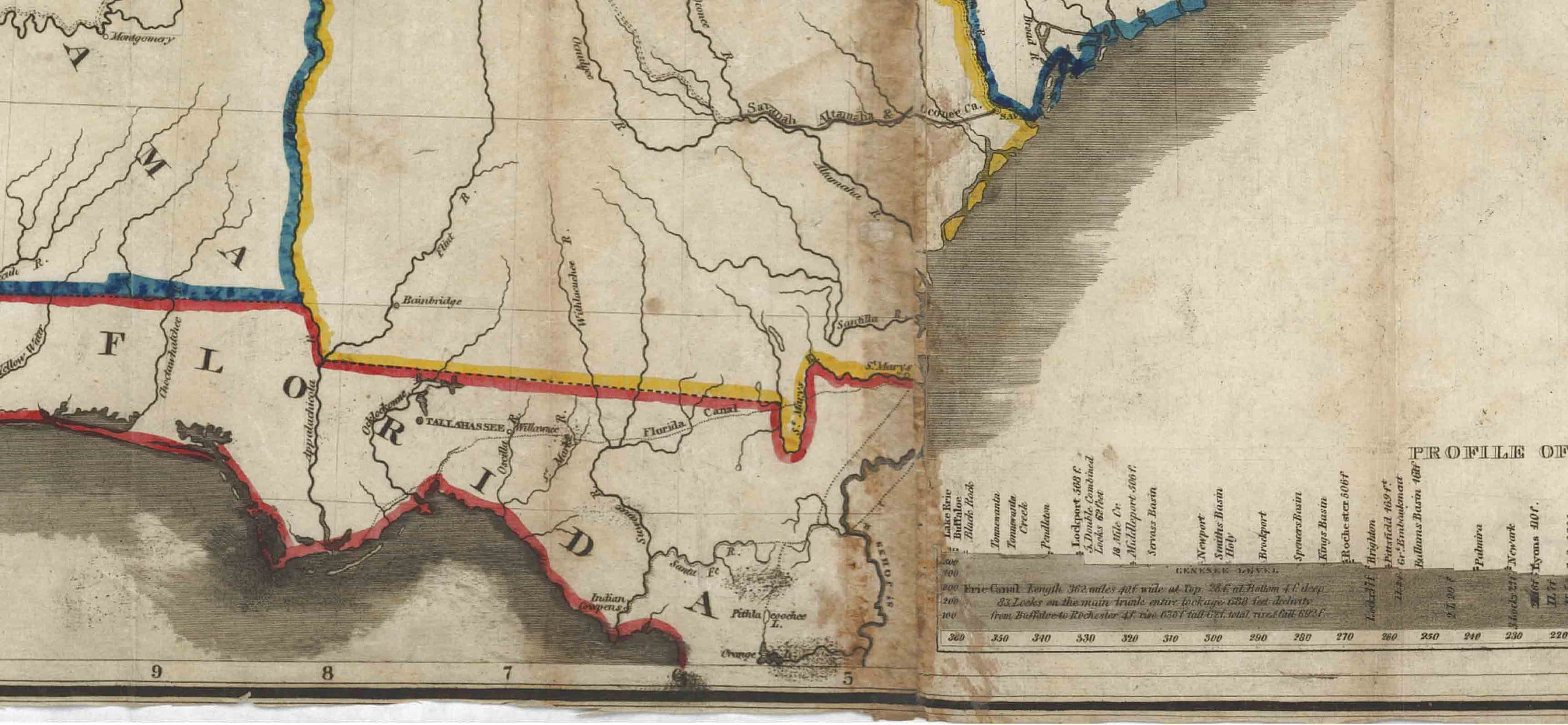The United States of America 1834 Railroads Map - USA Map RR Reprint ...