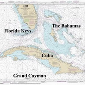 Straits of Florida and Approaches - 2014 Nautical Map - Florida Keys ...