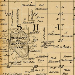 Sargent County North Dakota 1899 - Old Wall Map With Landowner Names ...
