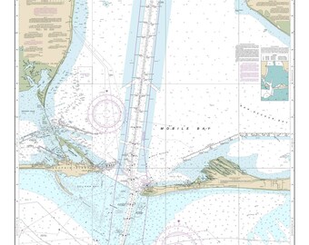 Mobile Bay Nautical Map | Etsy