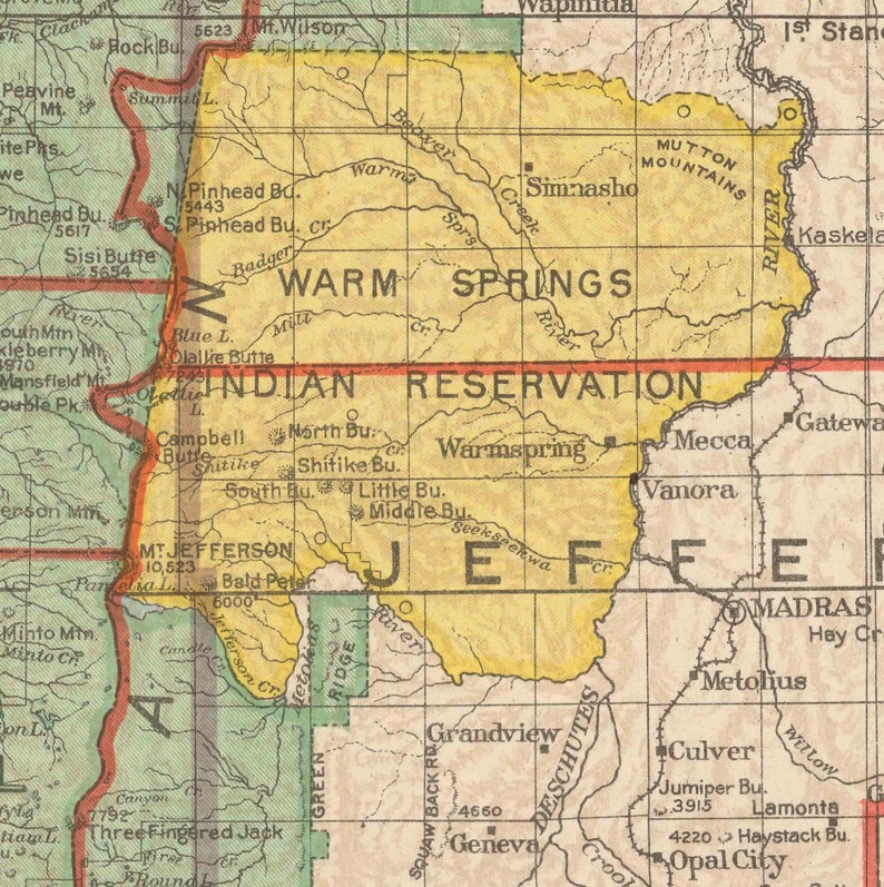 Oregon 1922 National Forests State Map Old Map Reprint - Etsy