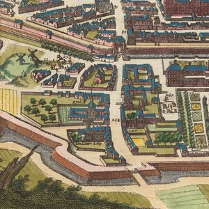 Old Map of Paris 1655 France -- City With Buildings in Relief ...