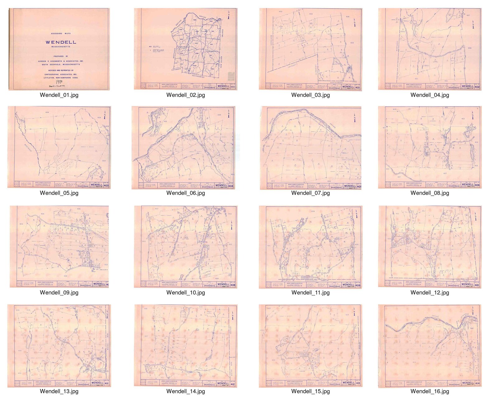 Wendell Massachusetts 1984 Set of Tax Maps 14 Maps Very | Etsy