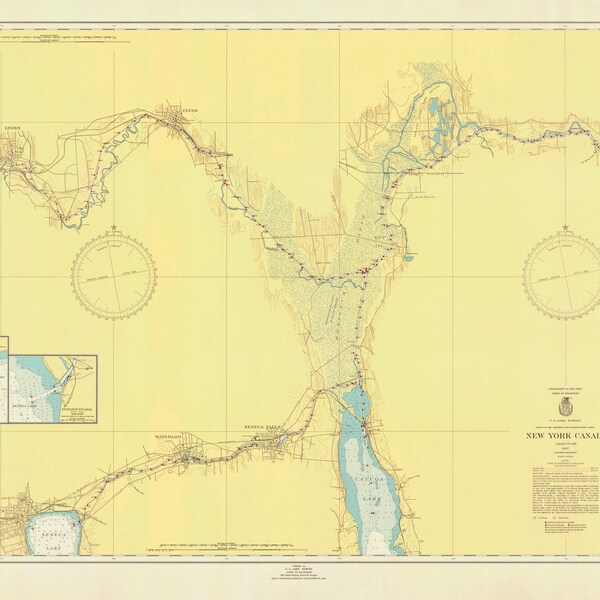 Old Erie Canal Map - Etsy