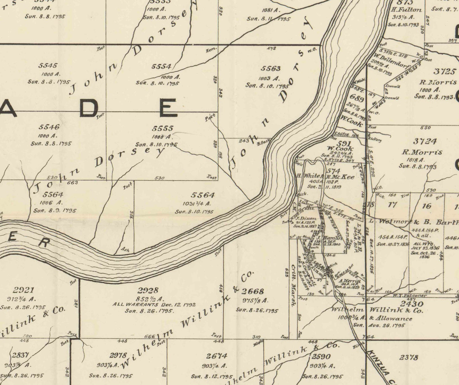 Warren County Pennsylvania 1889 - Wall Map With Landowner Names - Old ...