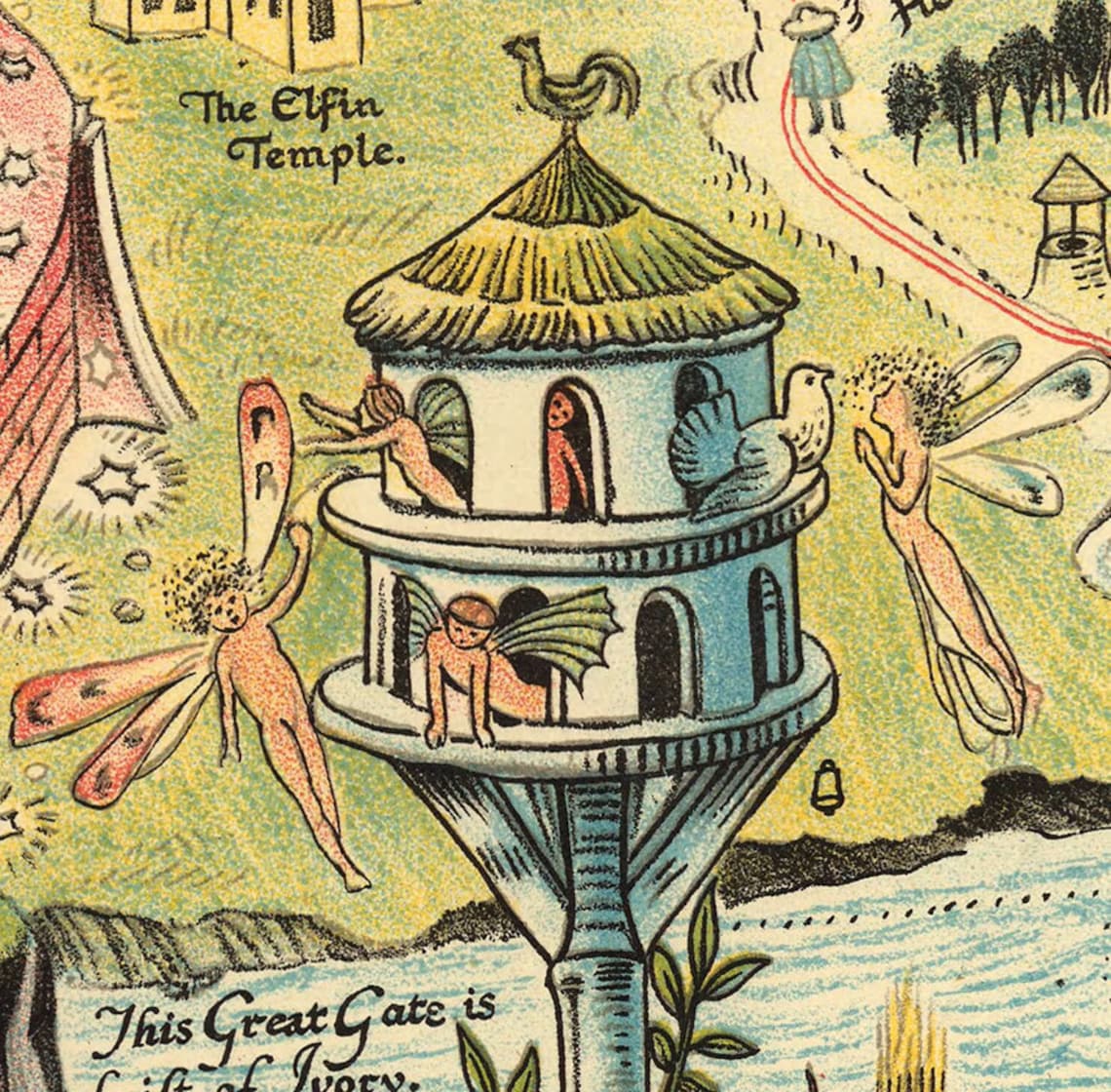 Fairy Land Map Old Map Reprint Fairyland Mythology Tales - Etsy