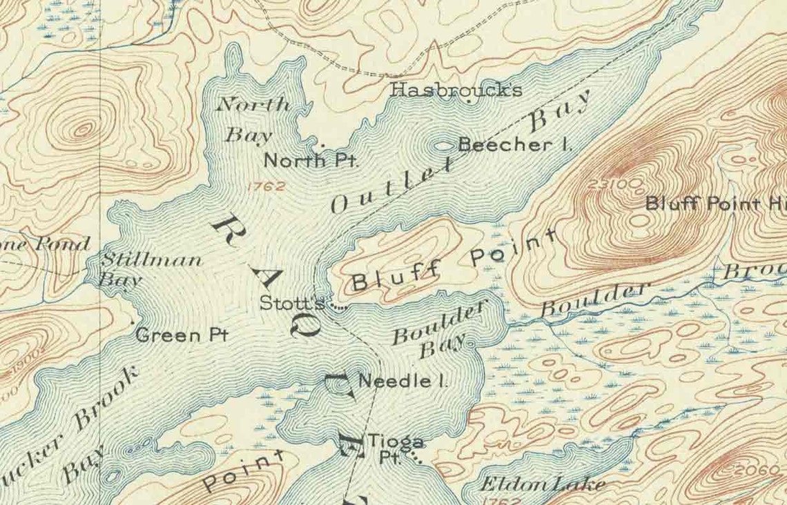 Raquette Lake 1903 USGS Old Topographic Map Reprint Custom - Etsy