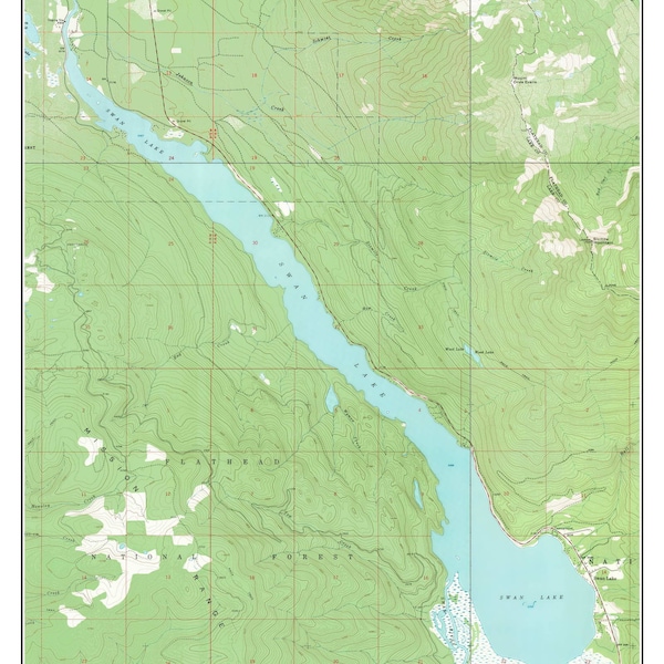 Montana Lake Map - Etsy