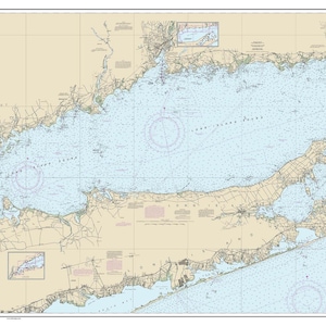 Long Island Sound (blue Water) - 2017 Nautical Map Connecticut - New ...