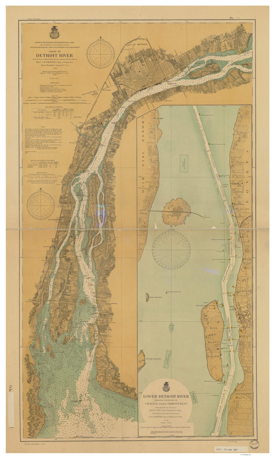 Detroit River 1901 - Bois Blanc Island - Fighting Island - Grosse Isle ...