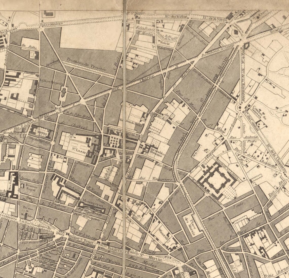 Old Map of Paris 1834 France English Text Reprint - Etsy