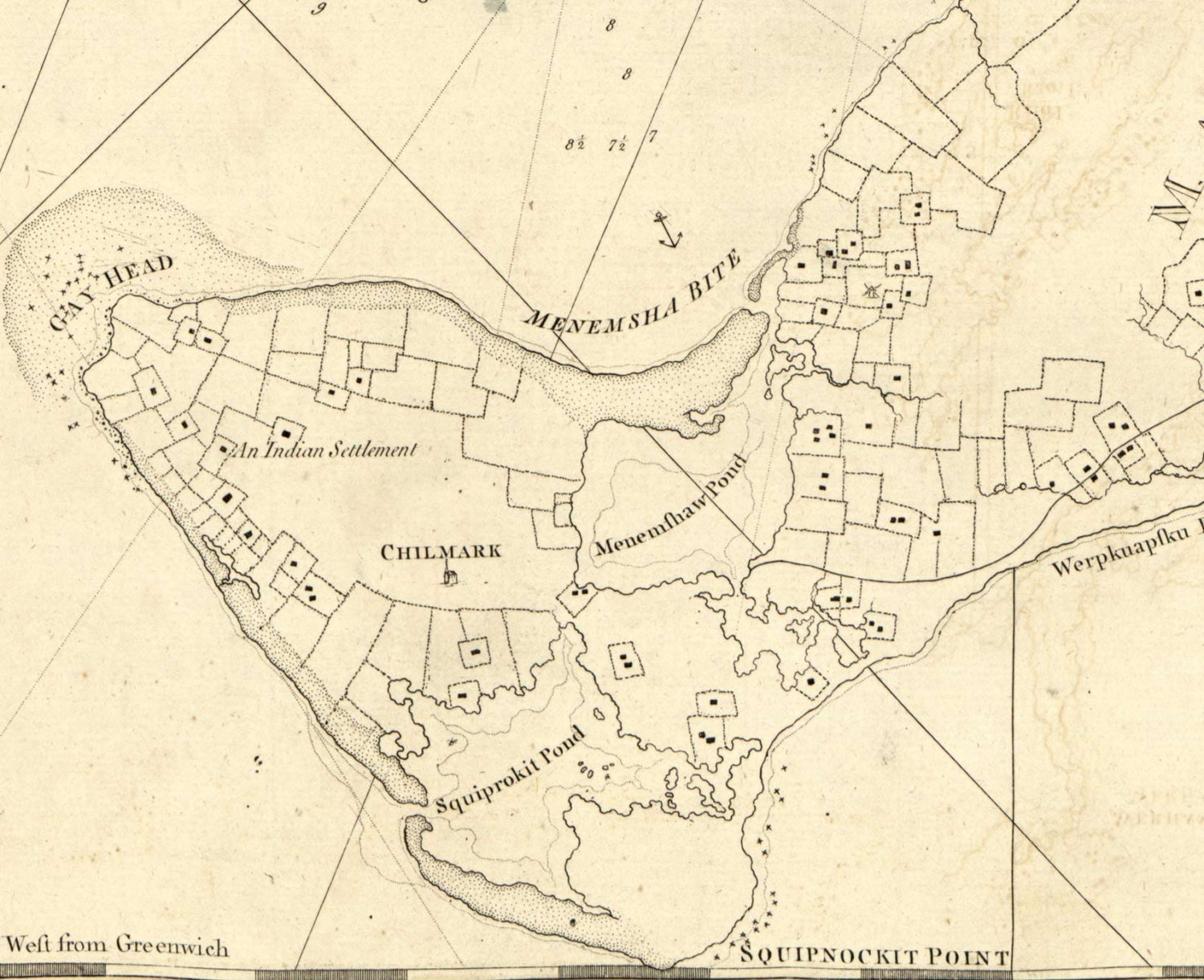 Buzzards Bay, Elizabeth Islands, MA 1776 Map - Revolutionary War Survey ...