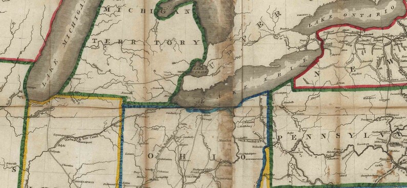 The United States of America 1834 Railroads Map - USA Map RR Reprint ...