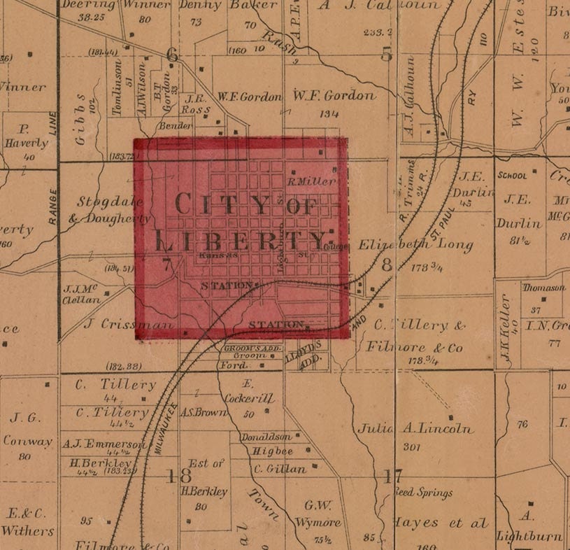 Clay County Missouri 1887 Old Wall Map with Landowner & | Etsy