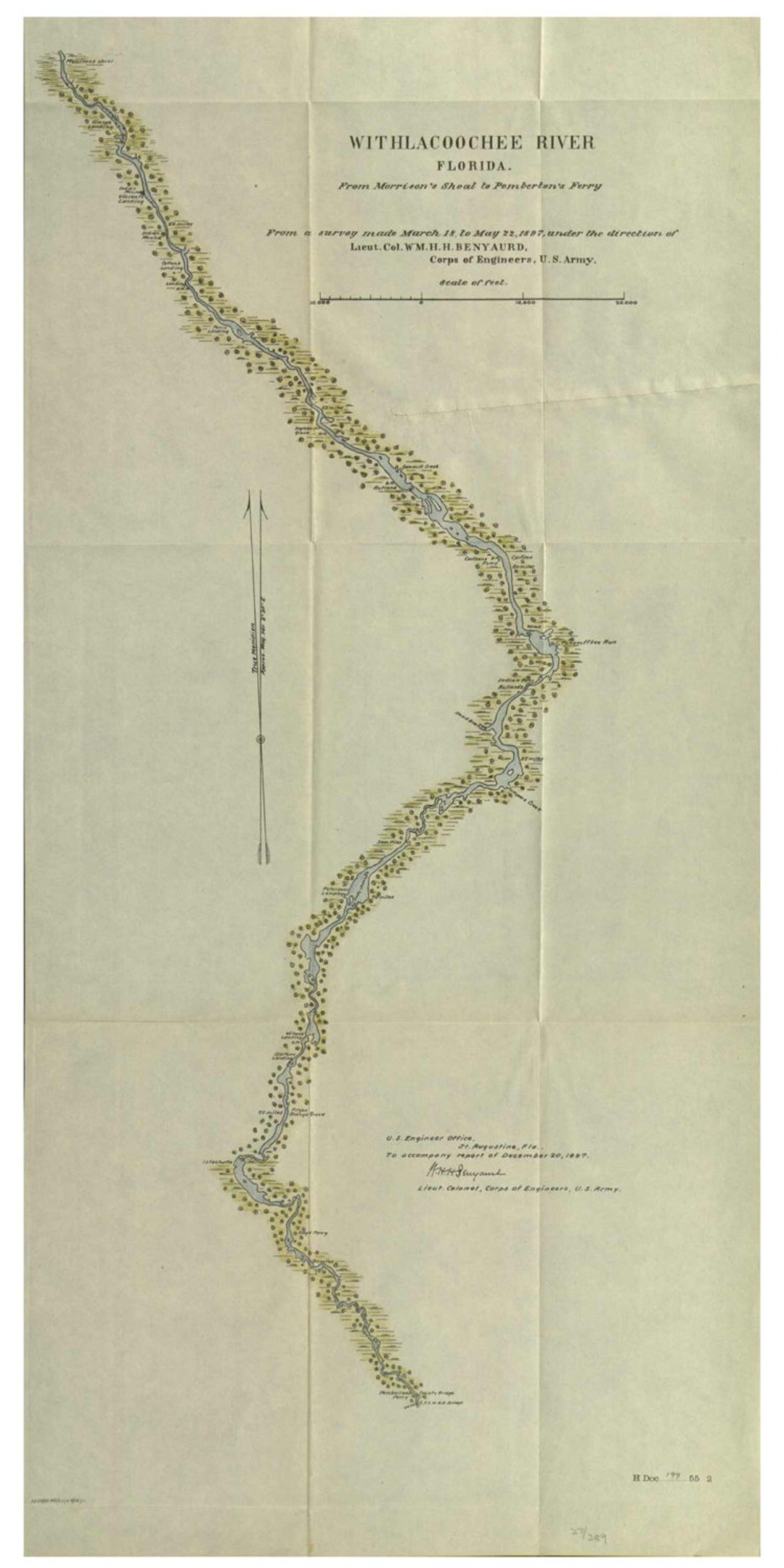 Withlacoochee River 1897 Old Map Reprint Florida Special - Etsy
