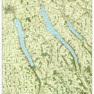 Owasco, Skaneateles and Otisco Lakes - Ca. 1943 USGS Old Topographic ...