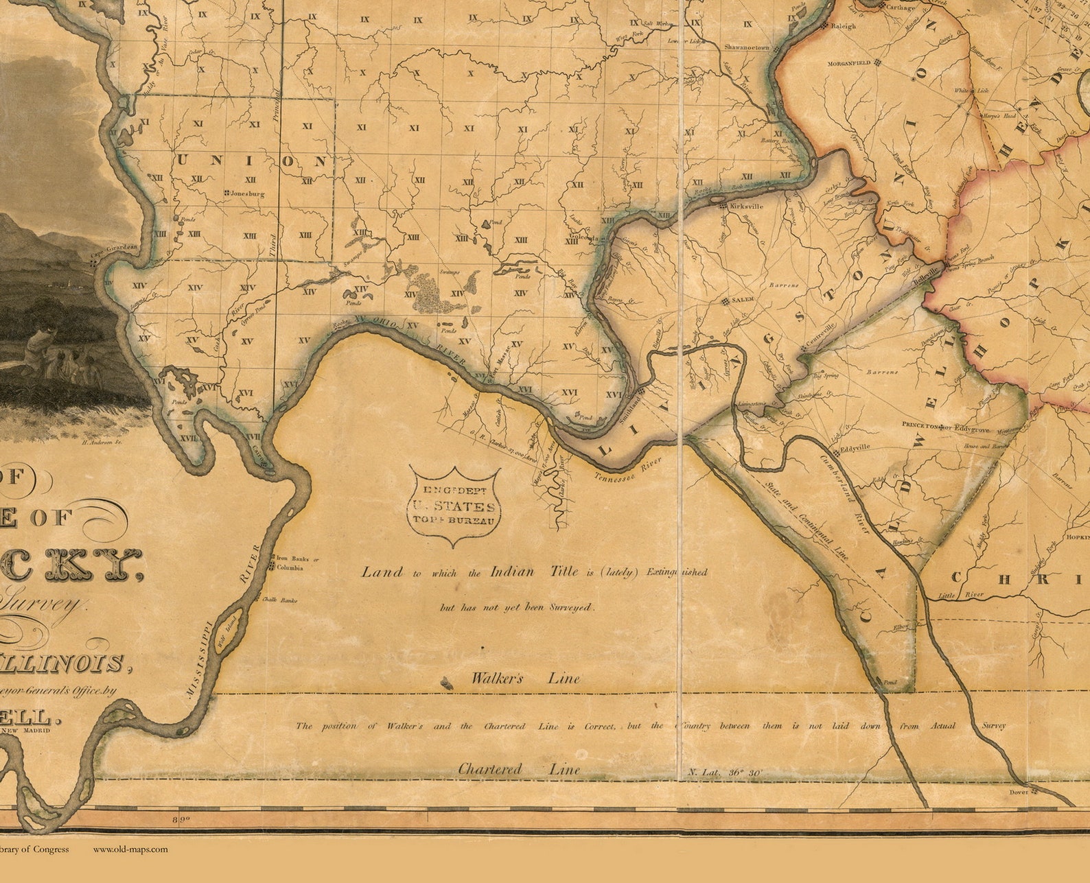 Kentucky 1818 A - State Map Munsell - Old Map Reprint - Etsy