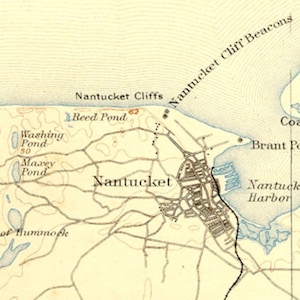 Nantucket 1893 USGS Old Topographical Map Massachusetts - Custom ...