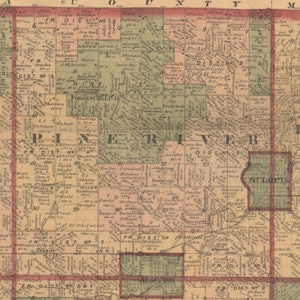 Gratiot County Michigan 1876 - Old Wall Map Reprint With Homeowner ...